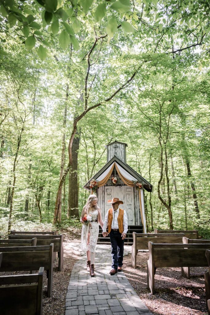 Bohemian East Tennessee Elopement - Becky and Bill - Chapel in the Hollow